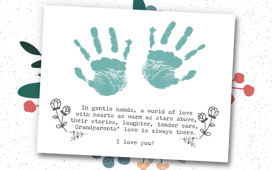 DIY Baby Handprint Art With Sentimental Poem | Print at Home Keepsake ...