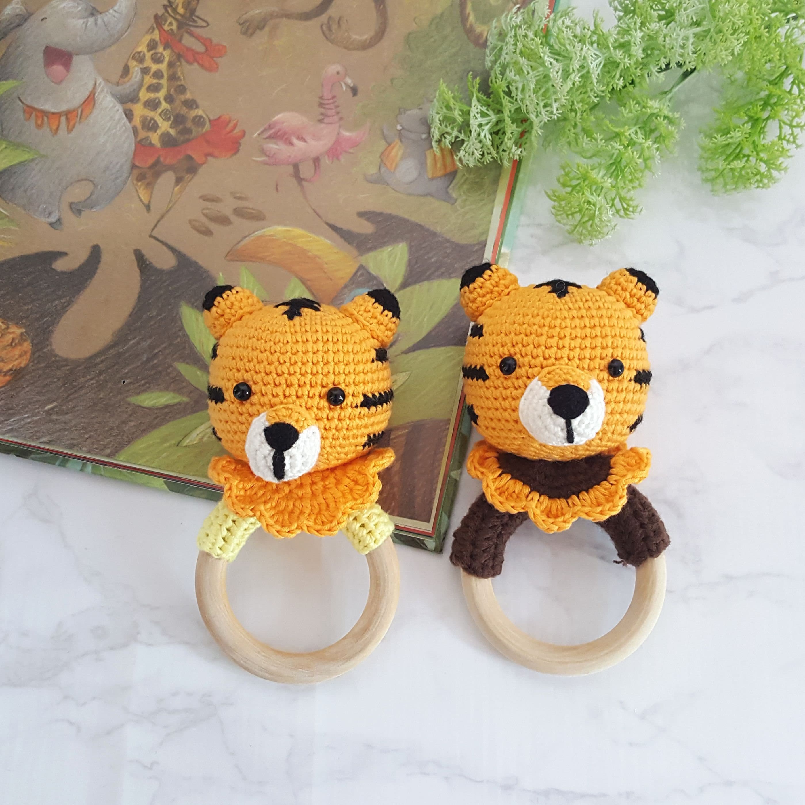 Crochet plush toy Baby Rattle _ Animal Set 2Pattern | Etsy