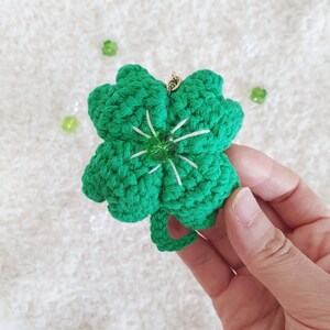 Crochet Four-leaf Clover Key Ring - Etsy