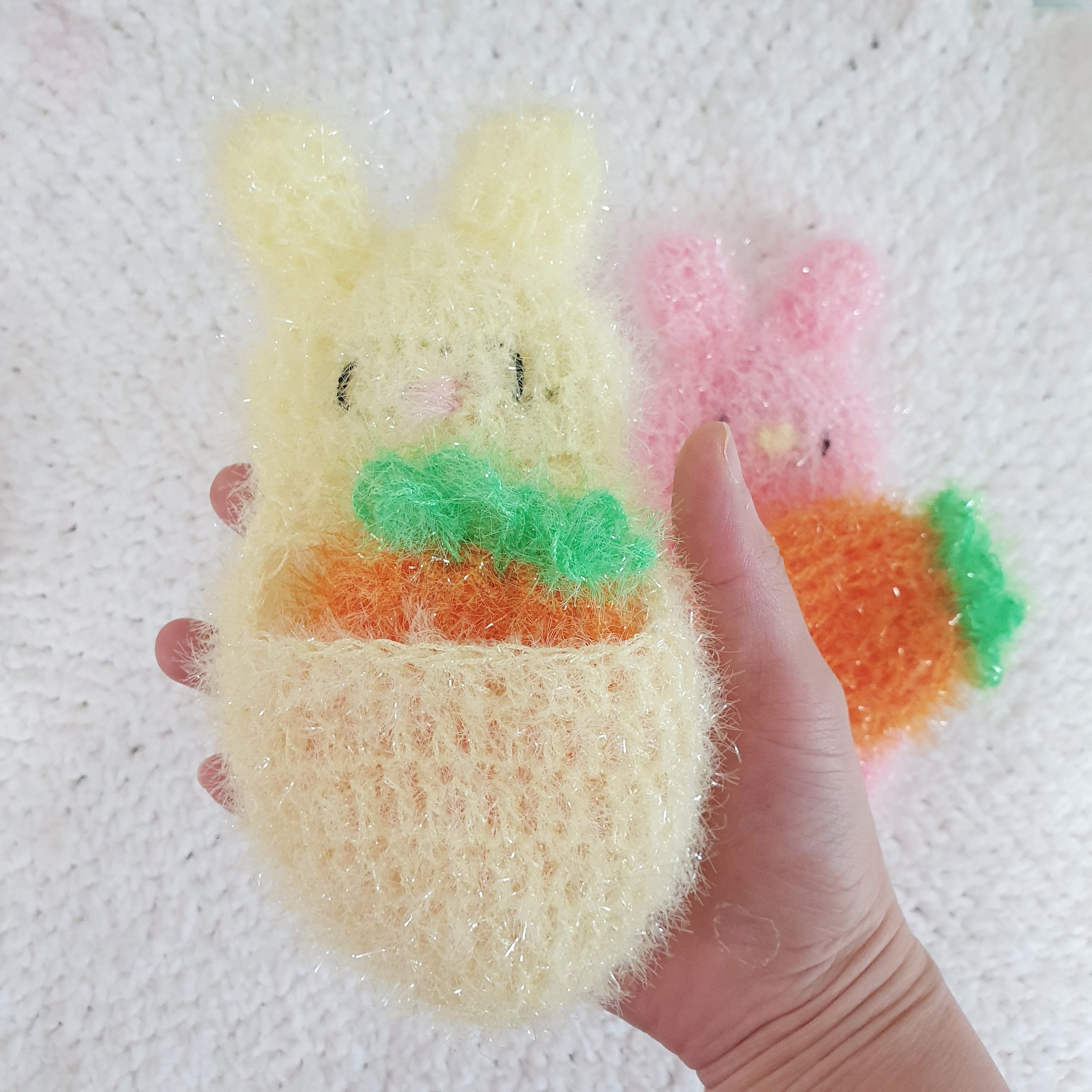 Crochet Scrubber - Rabbit & Carrot - Etsy