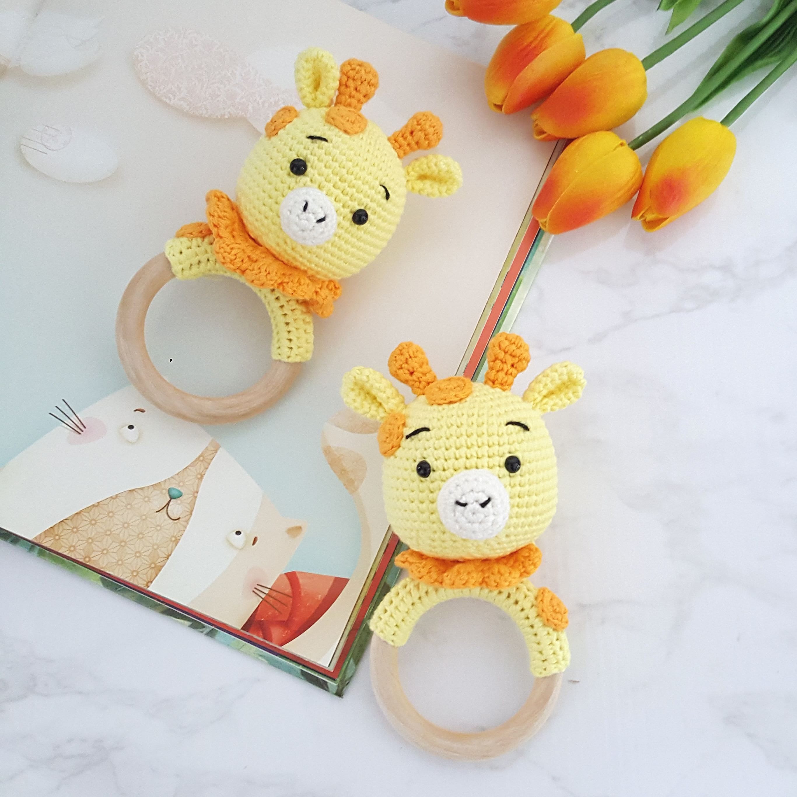 Crochet plush toy Baby Rattle _ Animal Set 2Pattern | Etsy