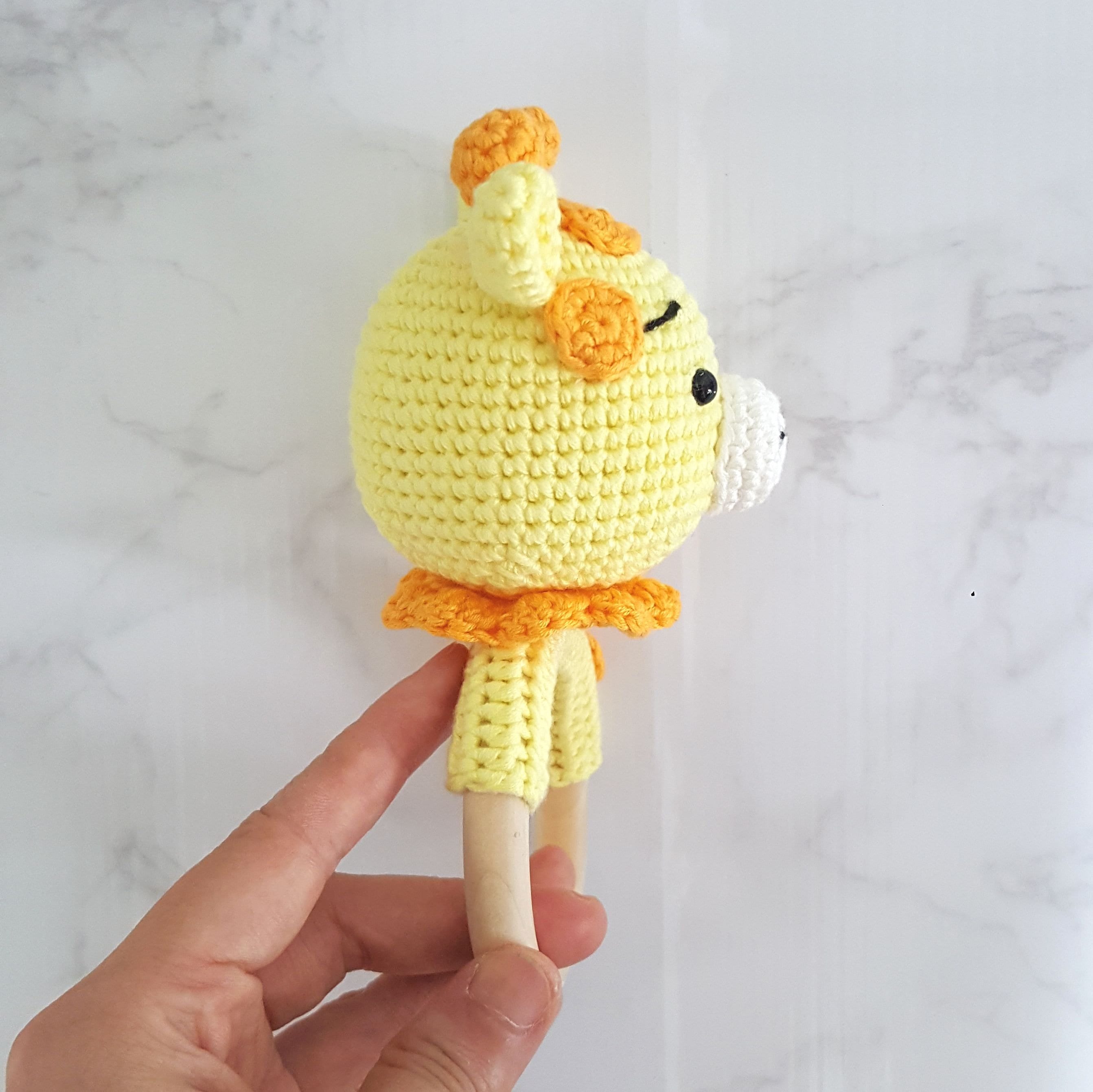 Crochet Plush Toy Baby Rattle _ Brindled Cow pattern - Etsy