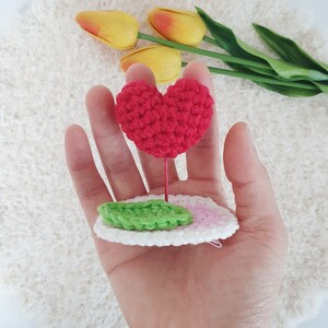 Crochet Hart Hair Pin (pattern + Pictorial) - Etsy