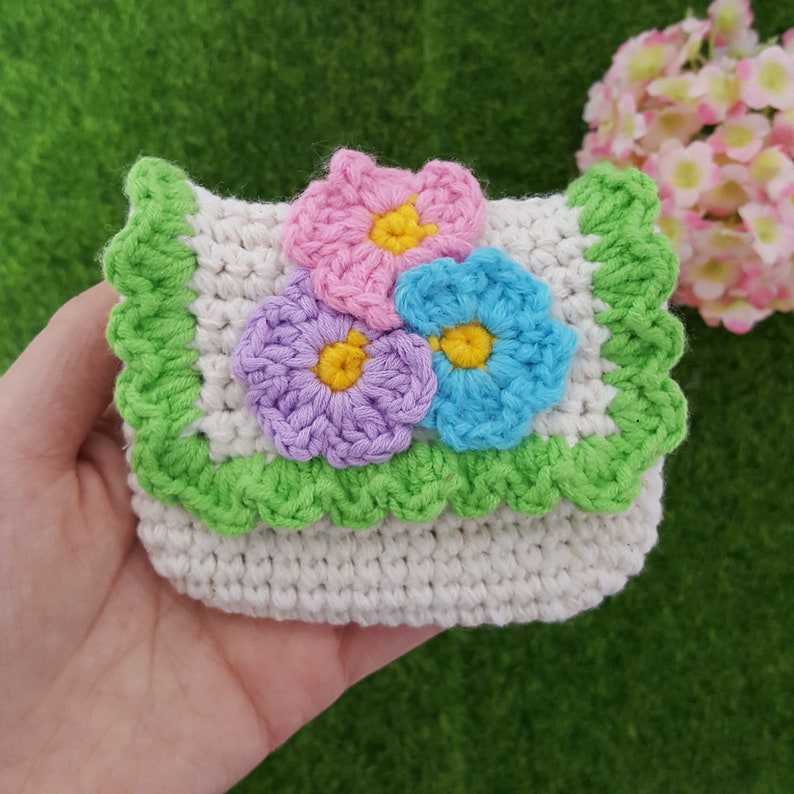 Crochet Wallet, Purse_ Flower (pattern + Pictorial) - Etsy