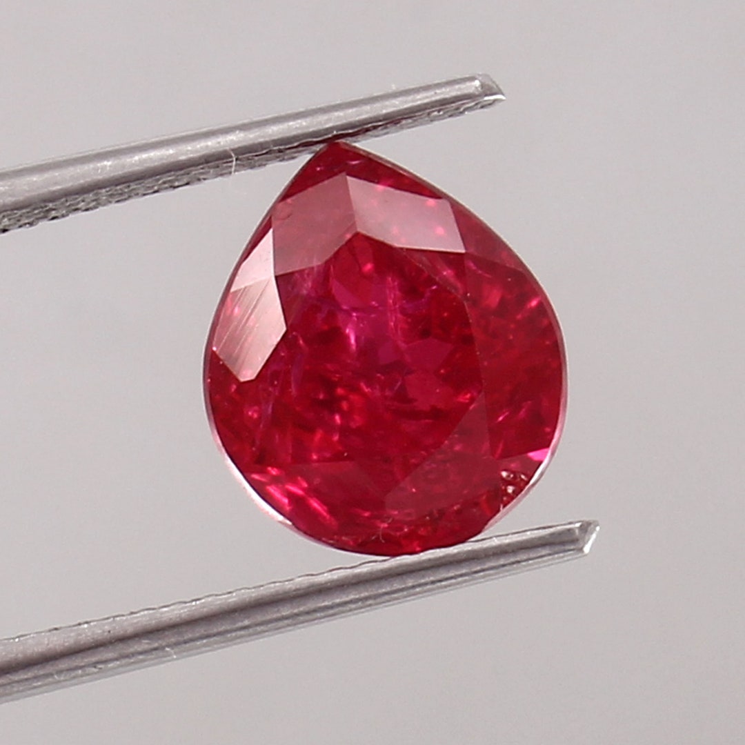 10x12x6 MM Lab Ruby Cut Gemstone Cut Ruby Pear Shape Cut Stone Loose ...