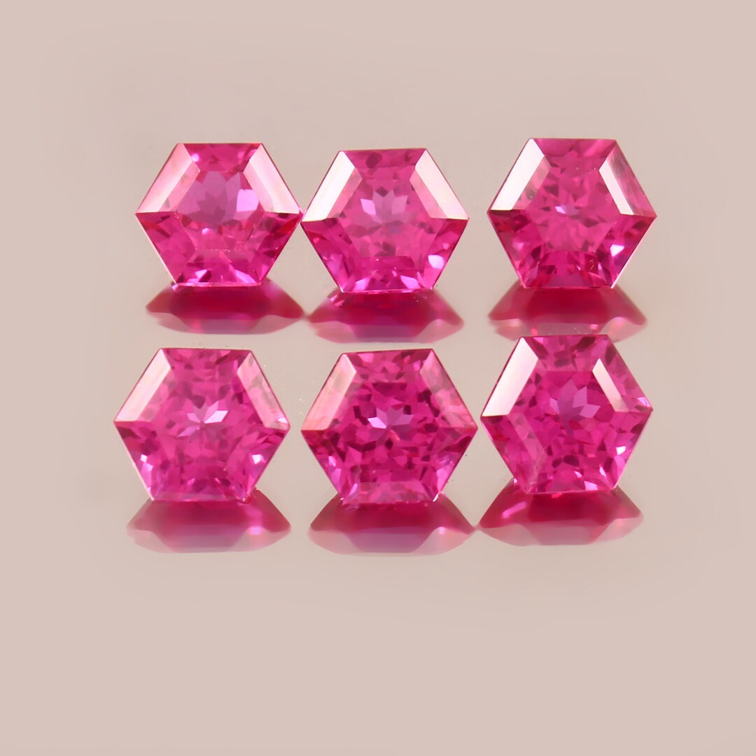 Lab Pink Sapphire: Hexagon Cut Loose Gemstone, 10mm, 5 Carats - Etsy