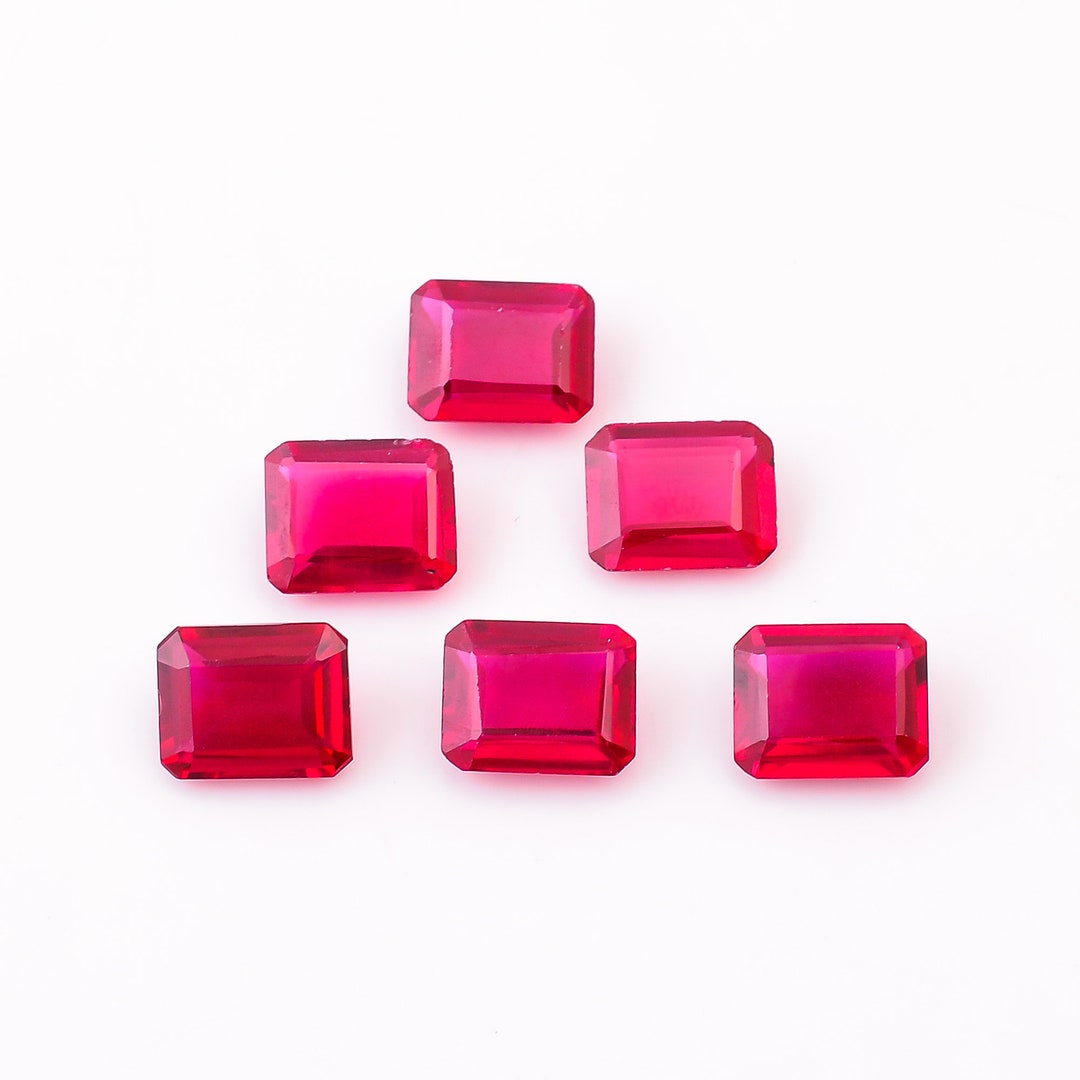 3 Ct. Lab Ruby Cut Stone Mozambique Blood Red Ruby Radiant Gemstone Cut ...