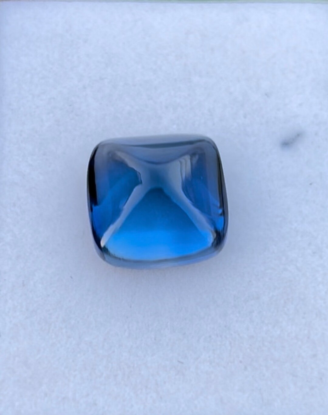 Lab Grown Blue Sapphire Cabochon: Sugarloaf Gemstone (15X15X7 Mm) - Etsy