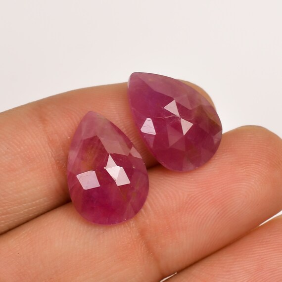 16.5 Ct Ruby Rose Cut Pair Natural Pink Ruby Rosecuts Slice - Etsy