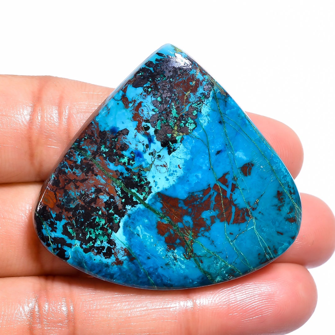 93.5 Ct. Azurite Pendant Natural Azurite Cabochon Heart Shape Cabochon ...