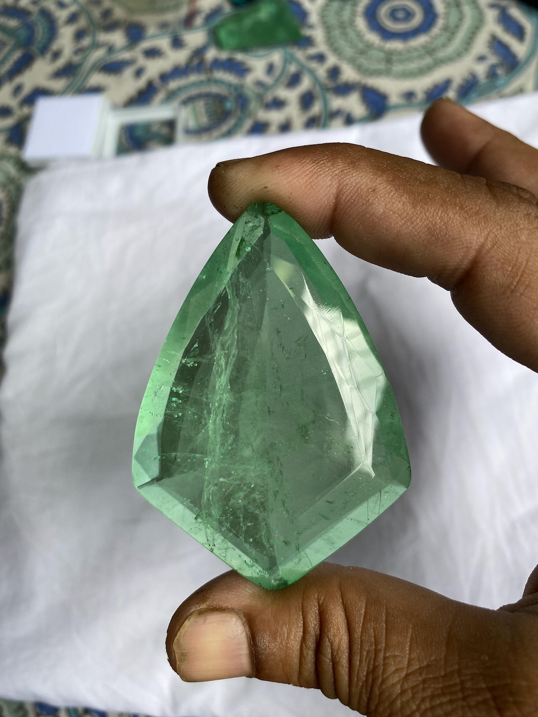 Natural Colombian Emerald Doublet: Shield Cut Loose Gemstone, 216 Ct ...