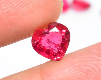 Lab Created Ruby Heart - Etsy