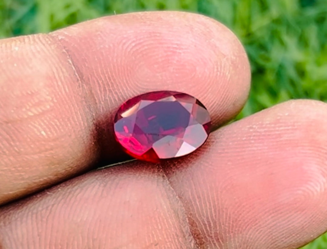 Ruby Cut Rings Ruby Gemstone Wedding Gift Oval Shape Cut Stone Loose Ruby Gemstone for Making ...