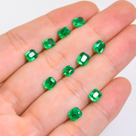 Natural Emerald Cut Neckless Lab Created Emerald Radiant Shape - Etsy