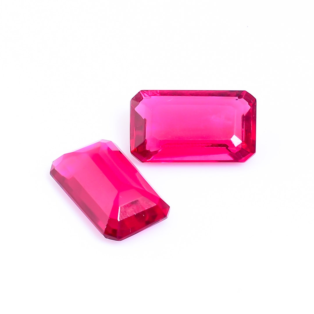 20 Ct Fabulous Top Grade 100% Lab Created Ruby Radiant Shape Cut Stone ...