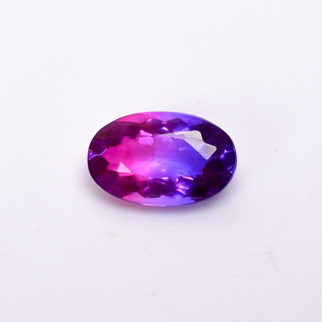 Bio Color Tourmaline Blue Pink Crystal Doublet Oval Shape Cut Stone ...
