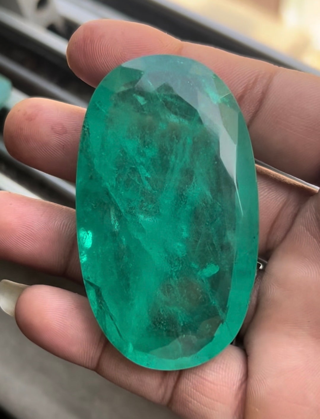 AAA Natural Emerald Doublet: Oval Cut Loose Gemstone (38X66X16 Mm, 313 ...
