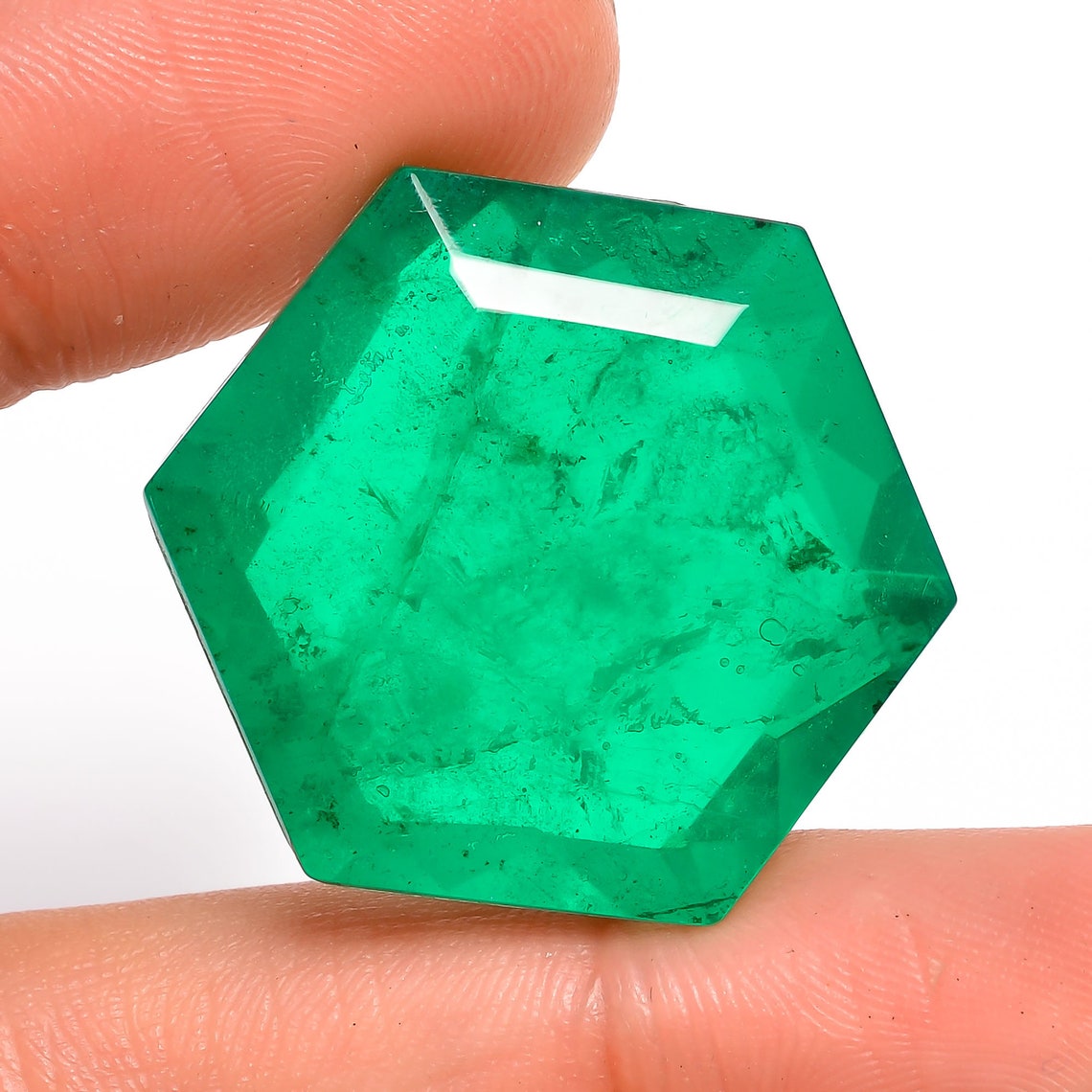 Classic AAA Quality 100% Natural Emerald Doublet Hexagon | Etsy