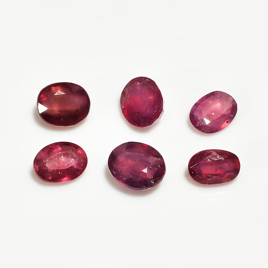 24 Ct Natural Ruby Cut Stone, Oval Shape (6 Pcs) - Etsy