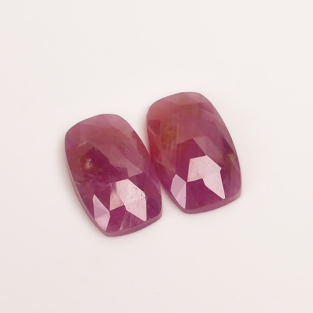 20.5 Ct. Natural Pink Ruby Rose Cut Pair Slice Radiant Shape - Etsy