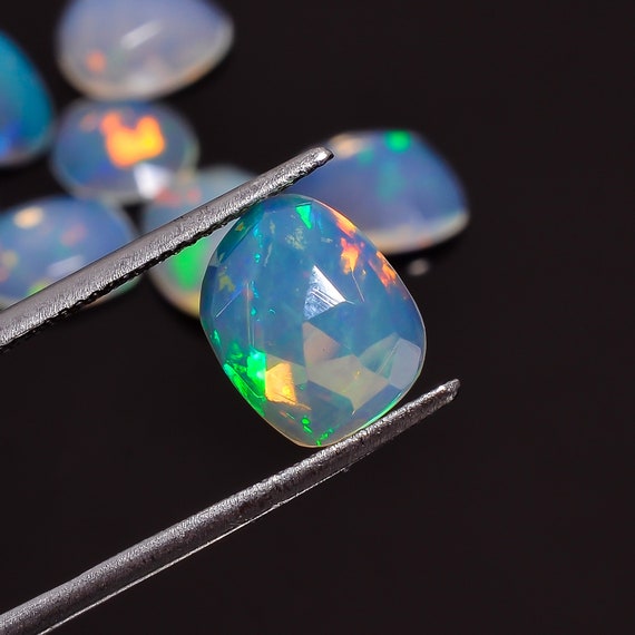 Naturliche weiBe Opal Rose Cut Fancy Form Facettierte weiBe Opal Rose Cut Scheibe Edelstein 9 Pcs Lot fur die Herstellung von Schmuck 13 5 Ct 10X9 14X8mm R 5163 Etsy
