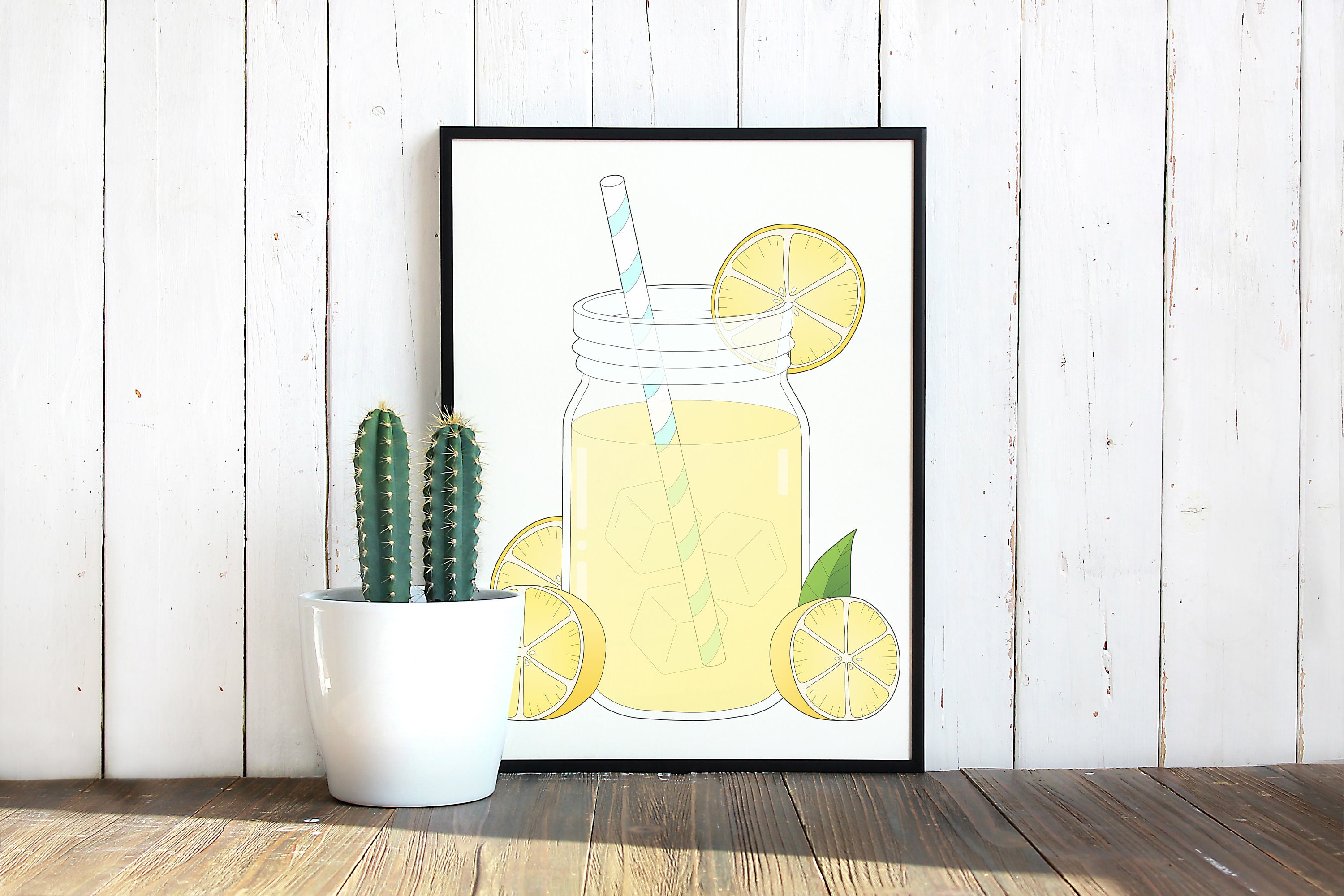 Lemonade Digital Print Art Summer Decor Downloadable Art | Etsy