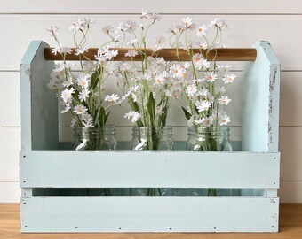 Decorative Planter Box, Decorative Rustic Wood Caddy, Rustic Floral ...