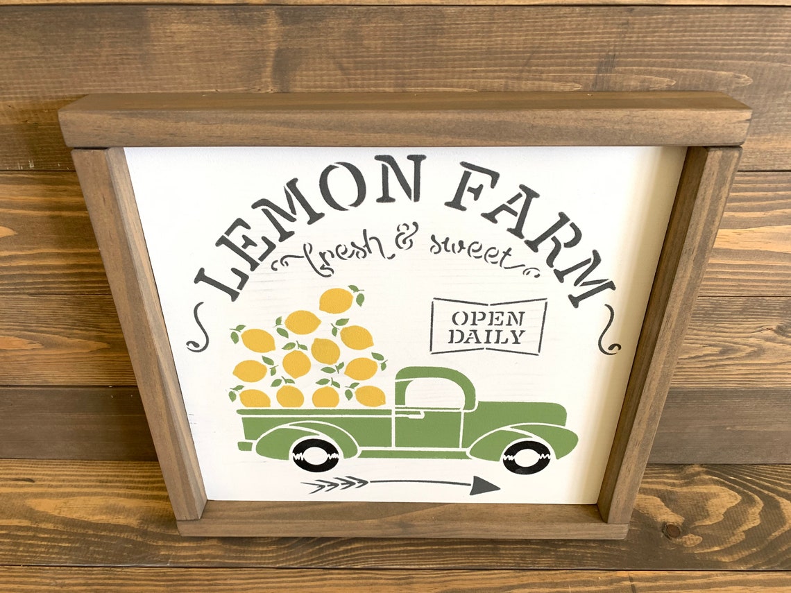 Lemon Farm Sign, Farmhouse Wood Sign, Rustic Wood Sign, Farmhouse Decor ...
