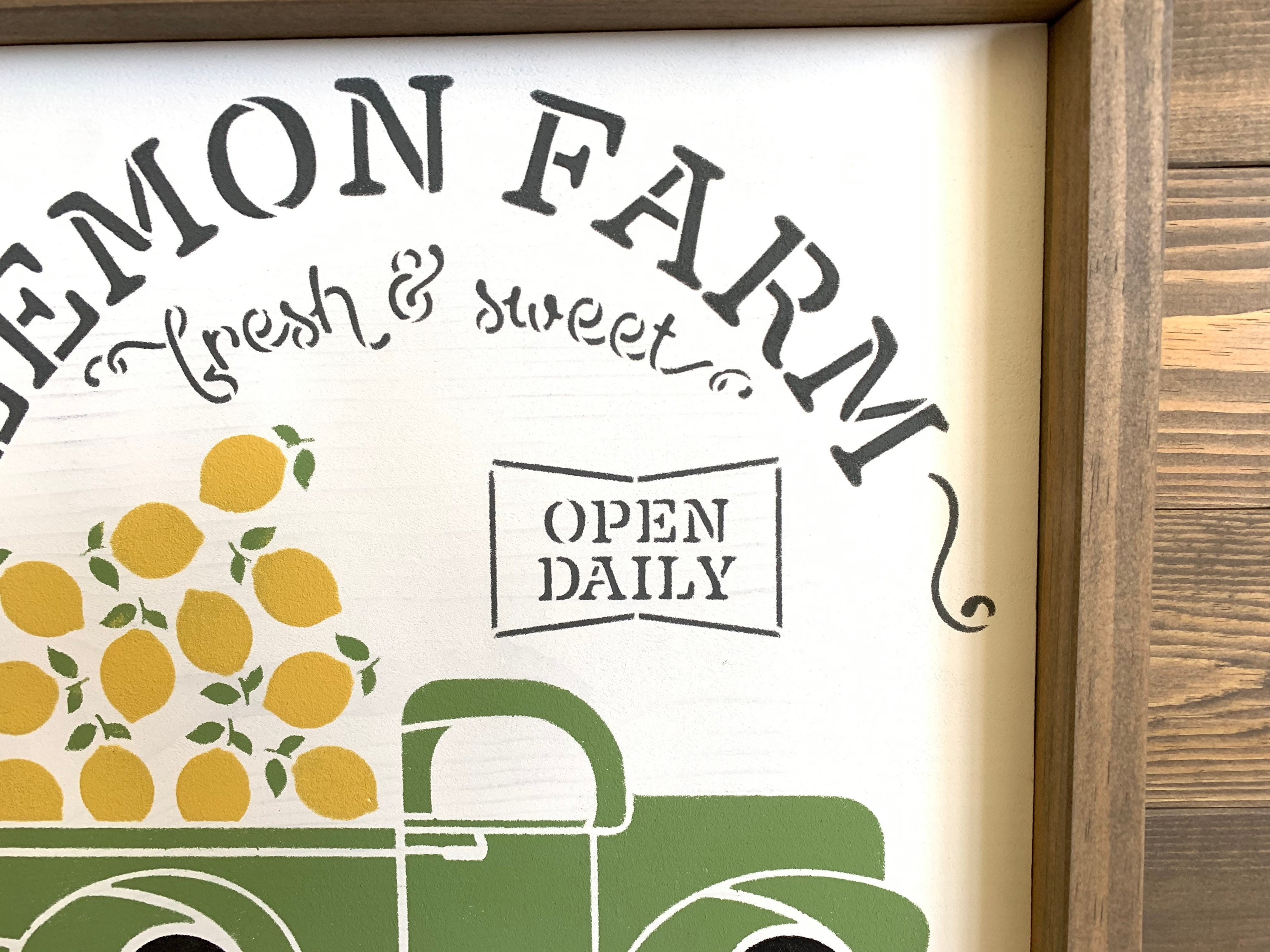 Lemon Farm Sign, Farmhouse Wood Sign, Rustic Wood Sign, Farmhouse Decor ...
