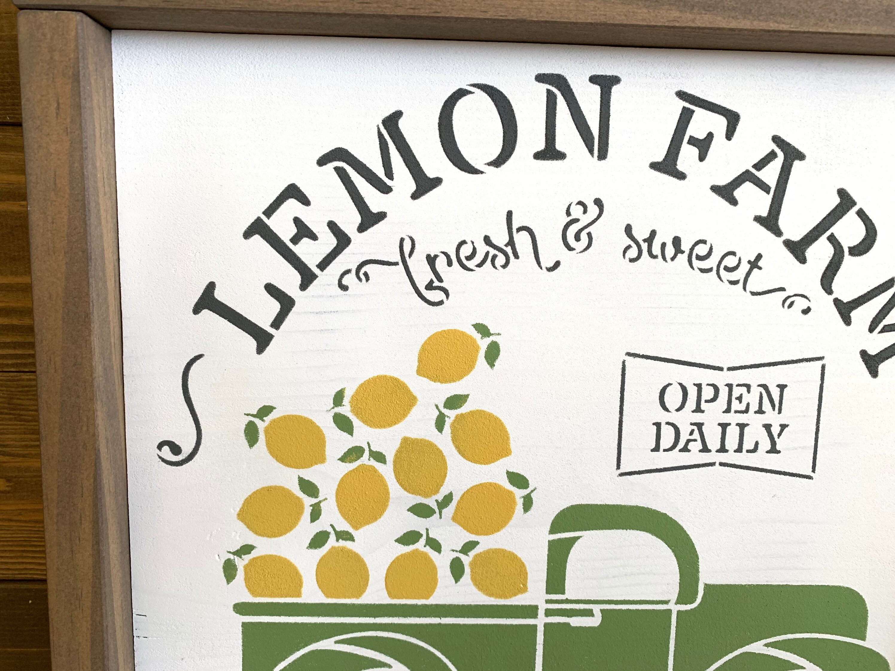Lemon Farm Sign, Farmhouse Wood Sign, Rustic Wood Sign, Farmhouse Decor ...