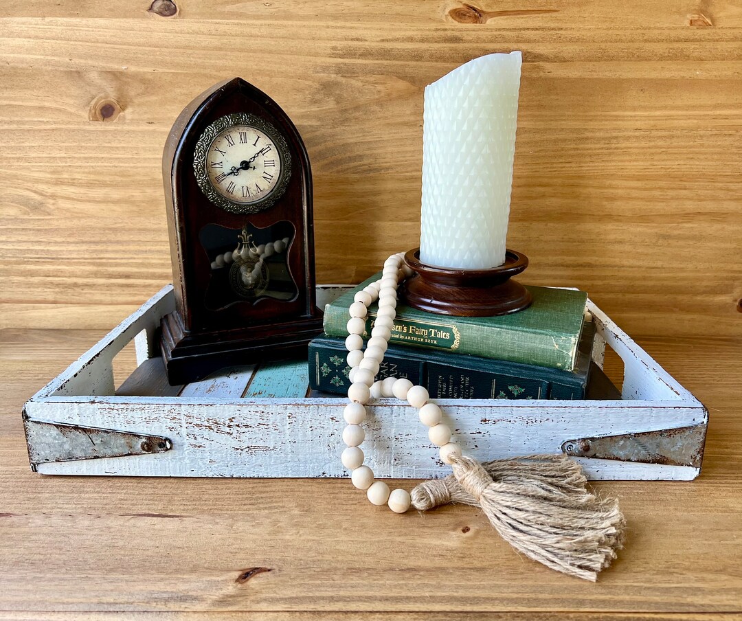 Farmhouse Style Tray Decor, Decorative Tray, Rustic Wood Tray ...