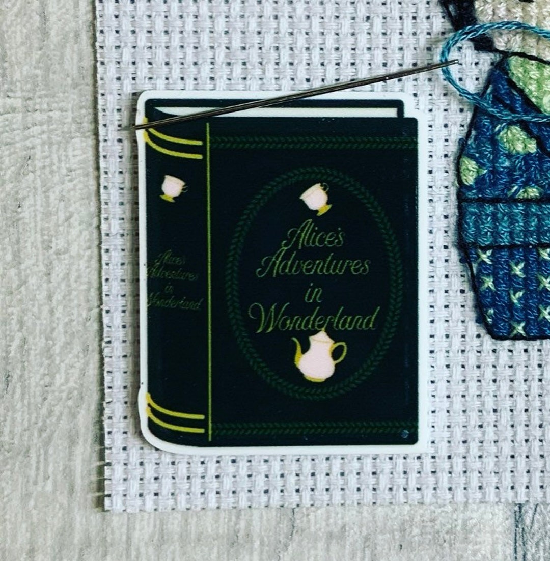 Alice In Wonderland Book Needle Minder For Cross Stitch And Embroidery ...