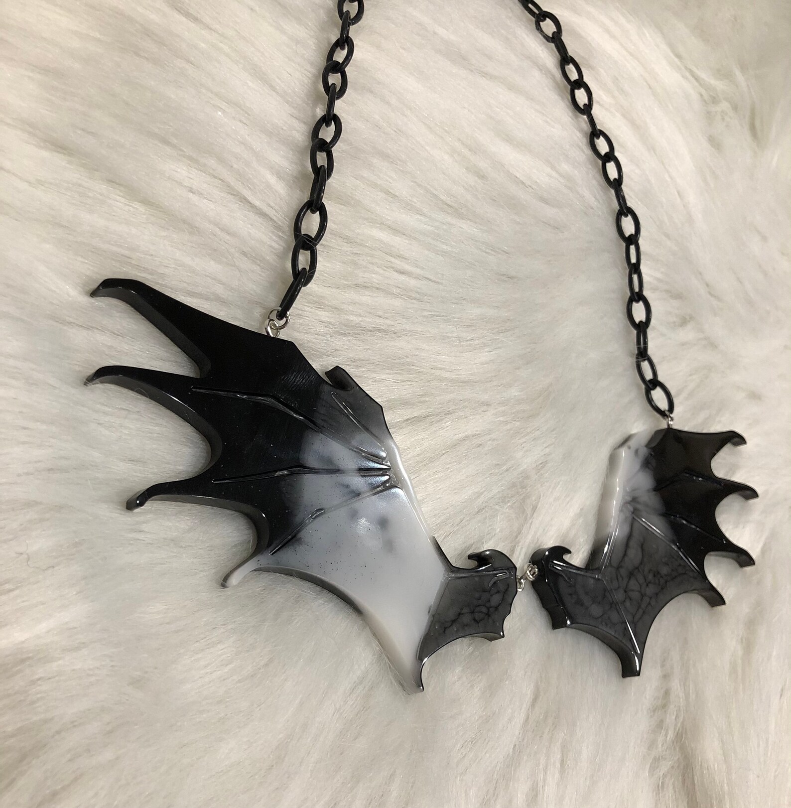 Large Bat Wings Collar In Black And White Resin Plastic Chain Etsy large-bat-wings-collar-in-black-and-white-resin-plastic-chain-etsy