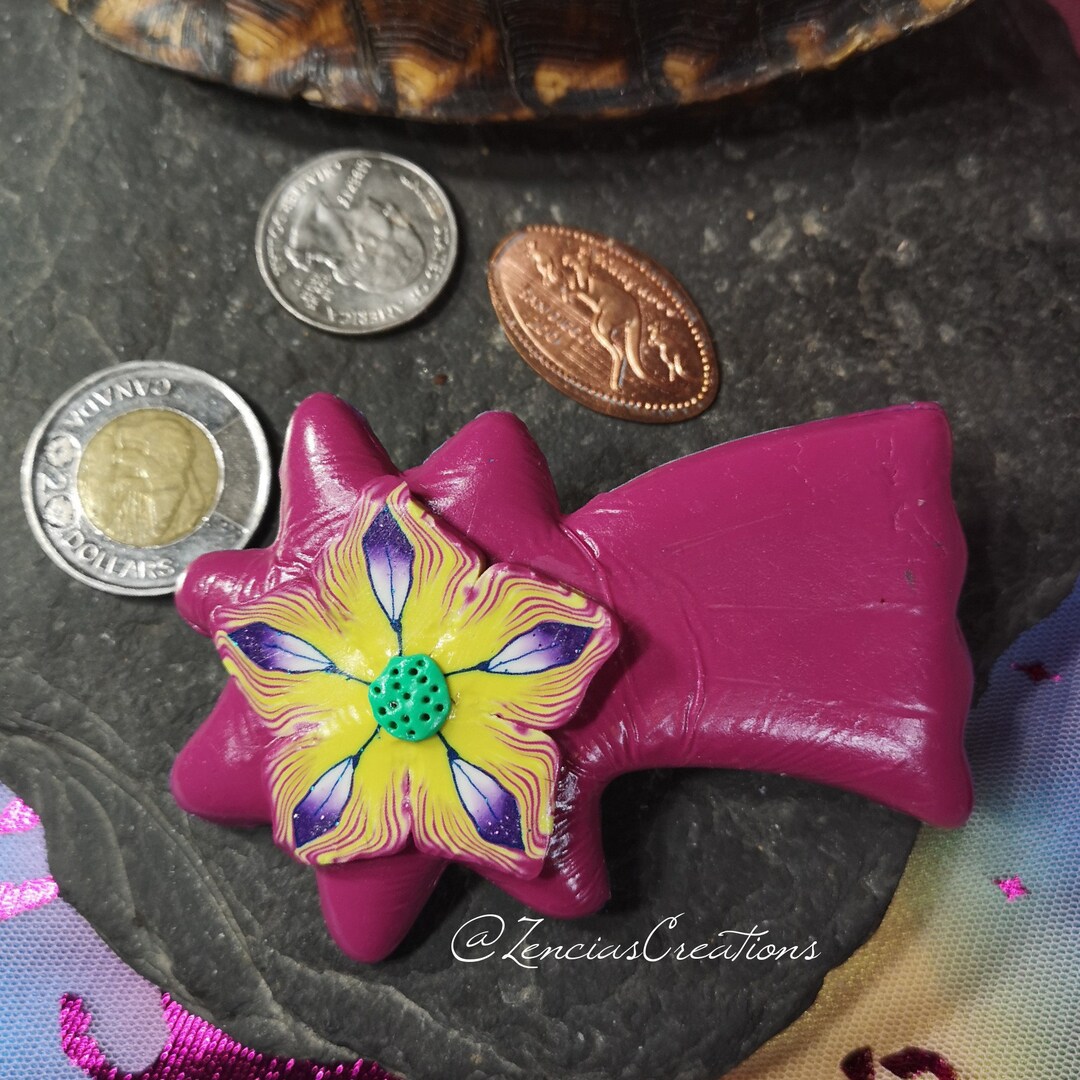 Comet Flowerette 2 - Flower Comet Hair Barrette - Hair Accessory - Etsy