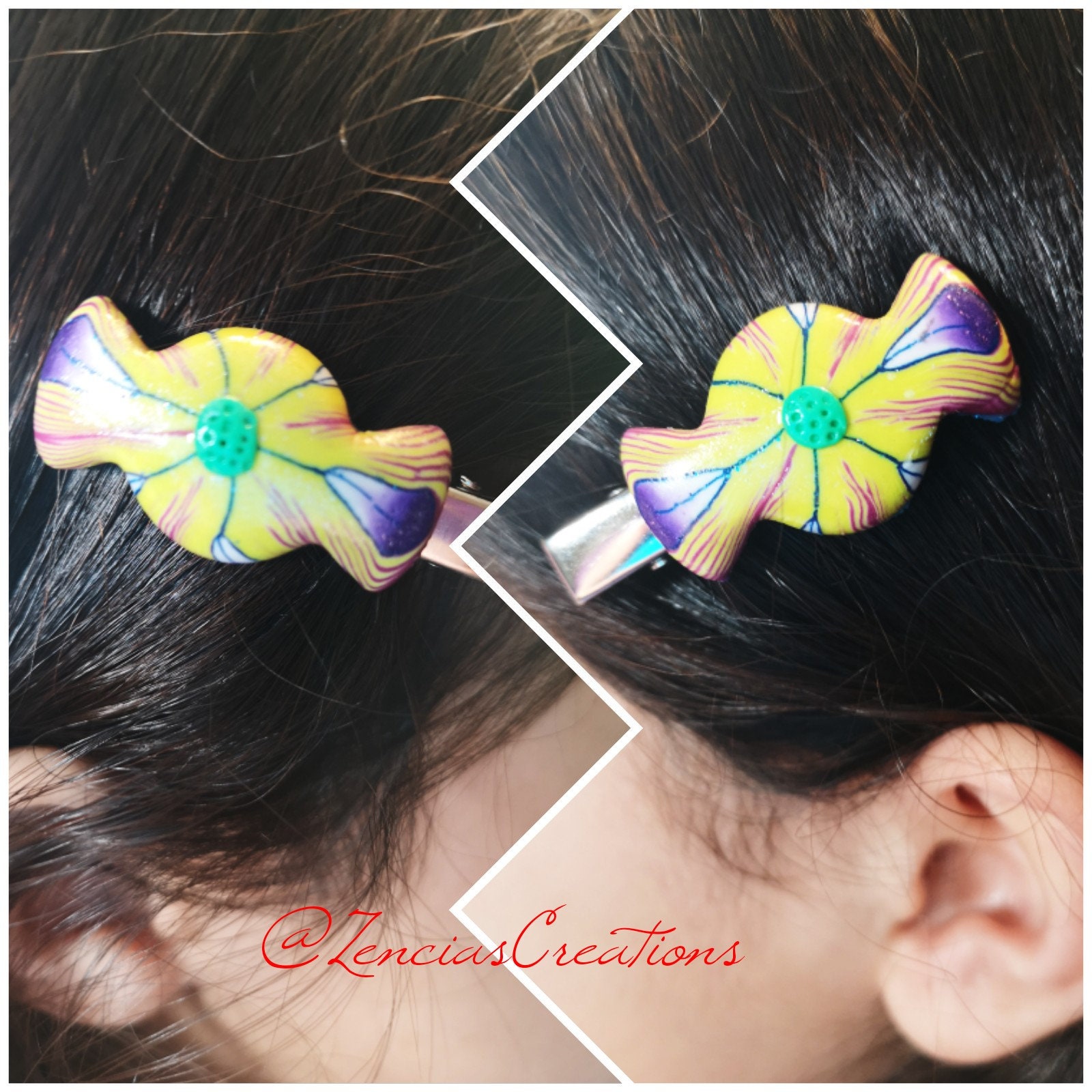 Set of 2 Small Candy 1 - Hair Clip - Hair Accessory - Etsy UK
