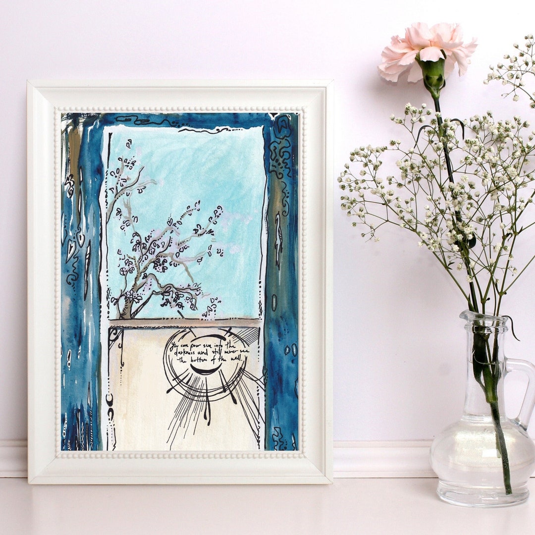Downloadable Floral Window Journal Entry Art Print - Etsy