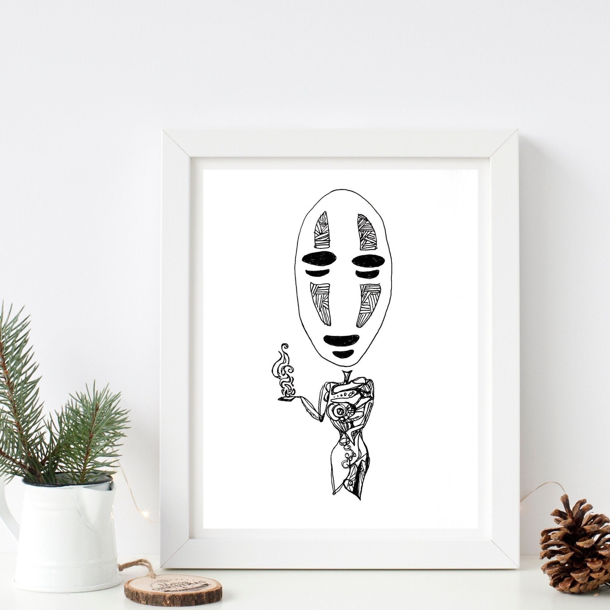 Downloadable No Face Art Print White - Etsy