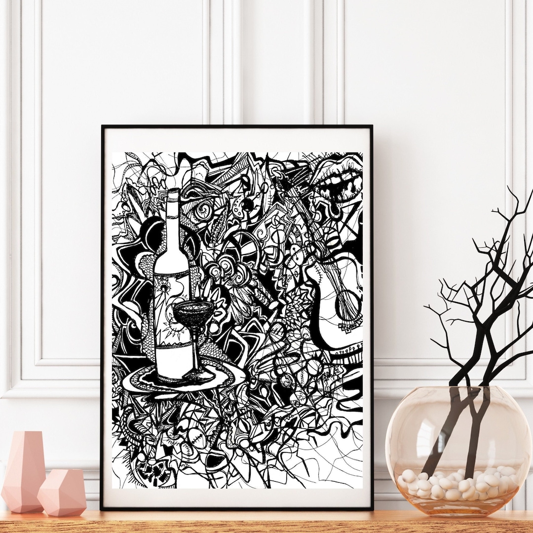 Downloadable Wine Abstract Art Print - Etsy