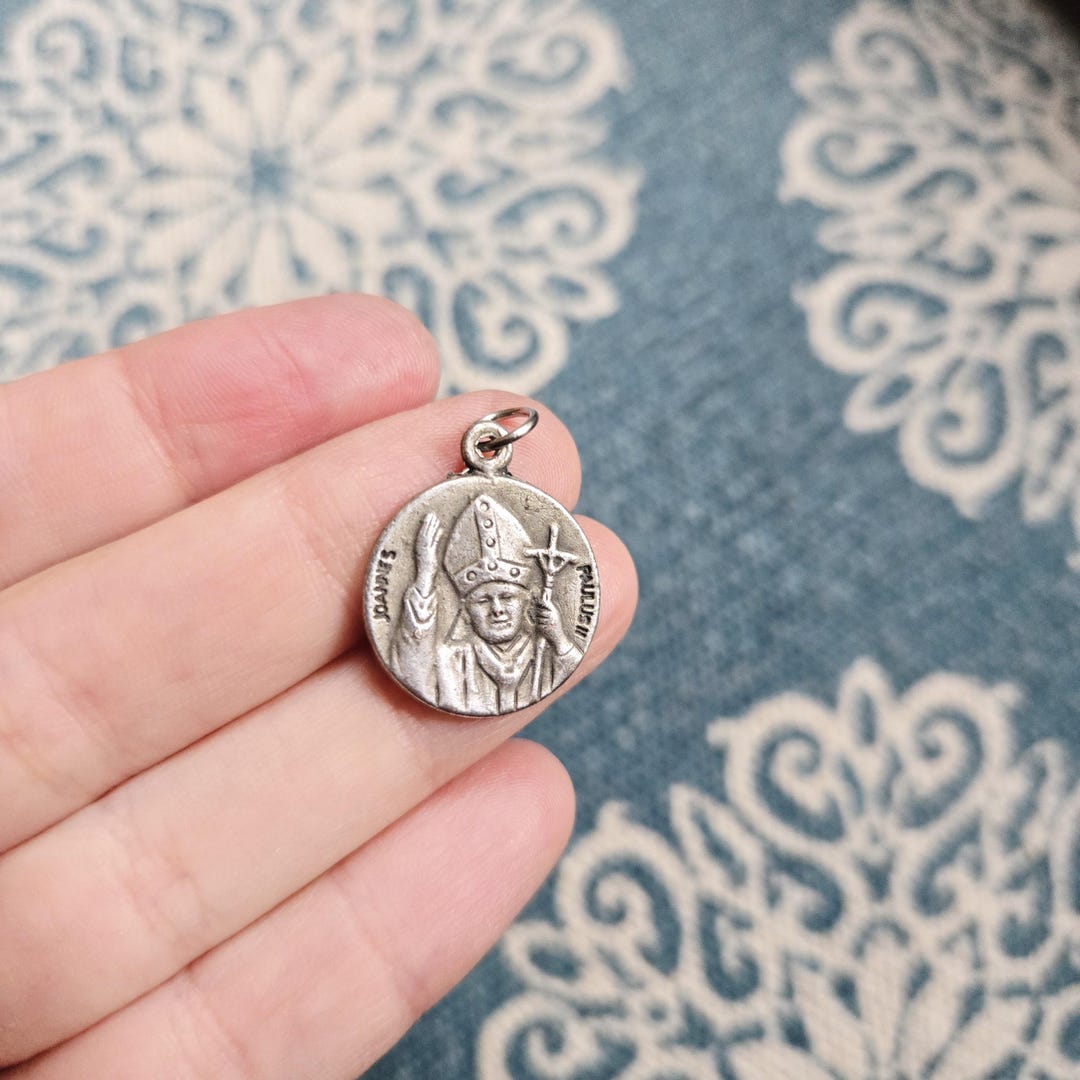 Vintage Italian Silver Pope Johannes Paulus II Medal Medallion Coin ...