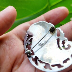 Vintage Old Siam Silver Ornate Boucher Lapel Pin - Etsy