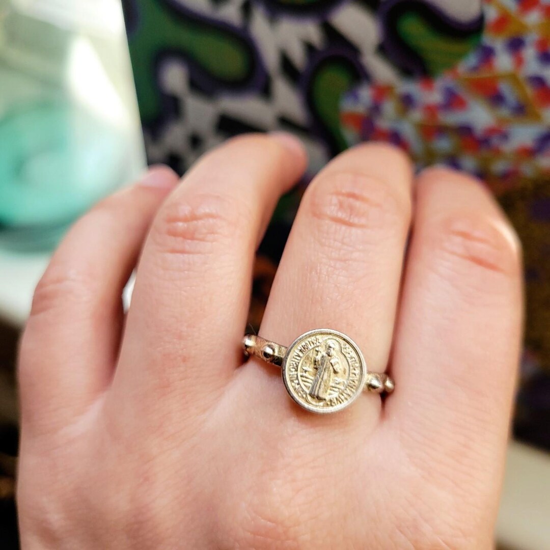 Vintage Christian Saint Ring, Size 9 - Etsy