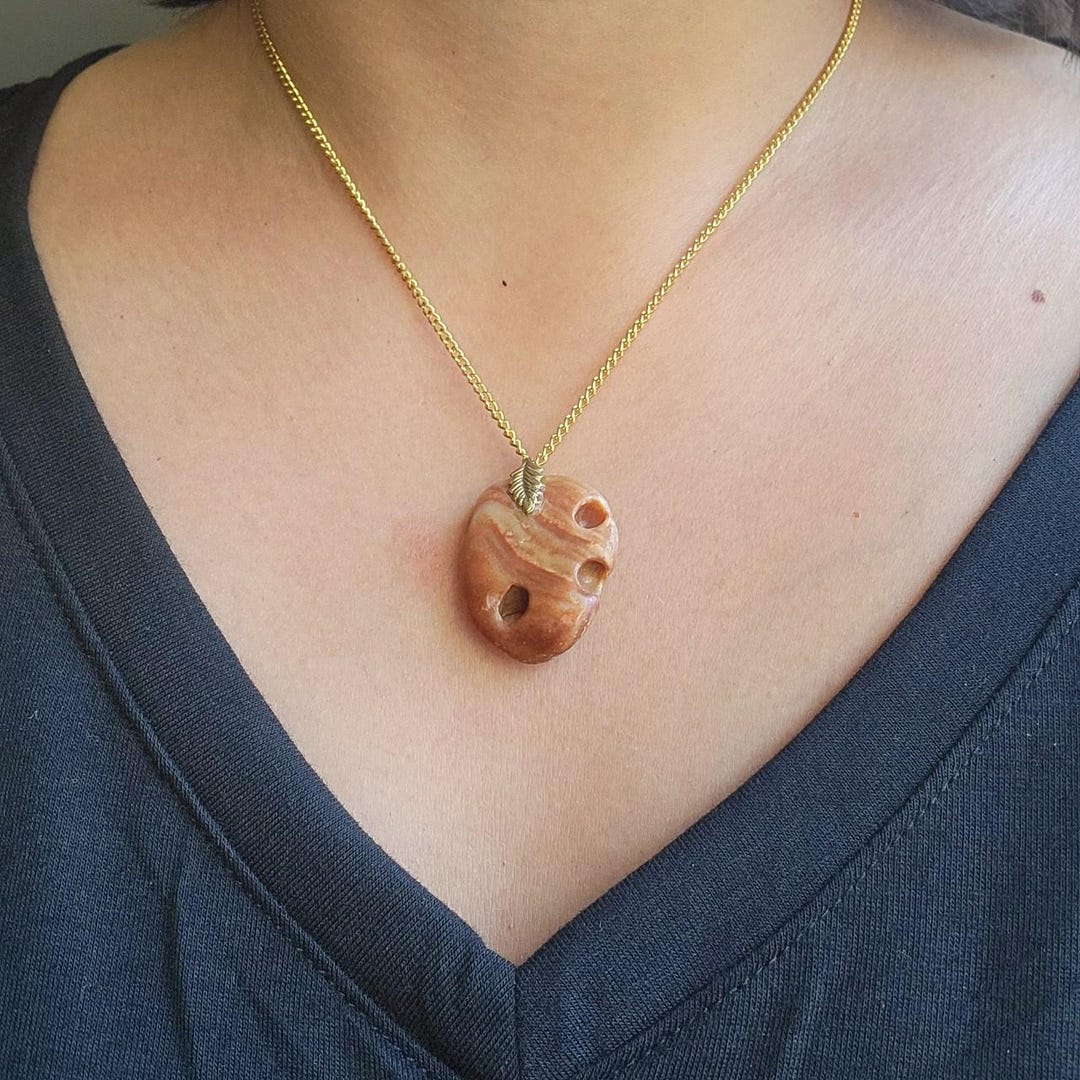Classic Gold Natural Bohemian Stone Necklace - Etsy