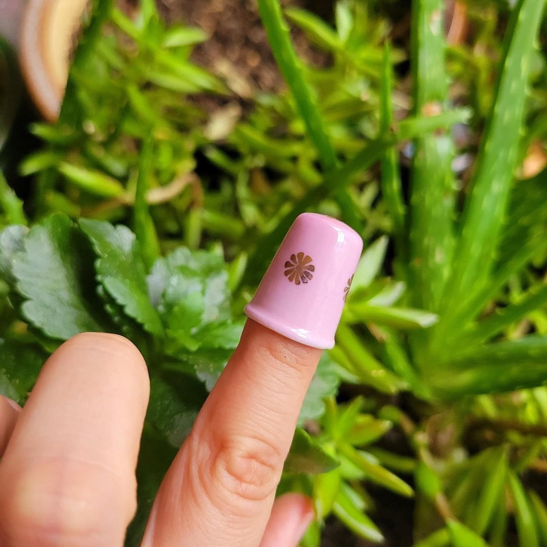 Vintage Limoges France Pink & Gold Floral Thimble - Etsy