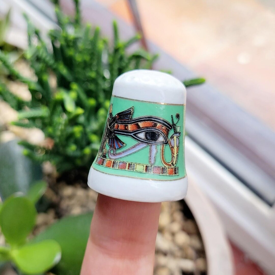 Vintage Egyptian Eye of Horus Thimble - Etsy