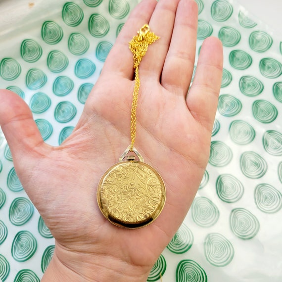Vintage Swiss Princess Ornate Watch Necklace - Gem