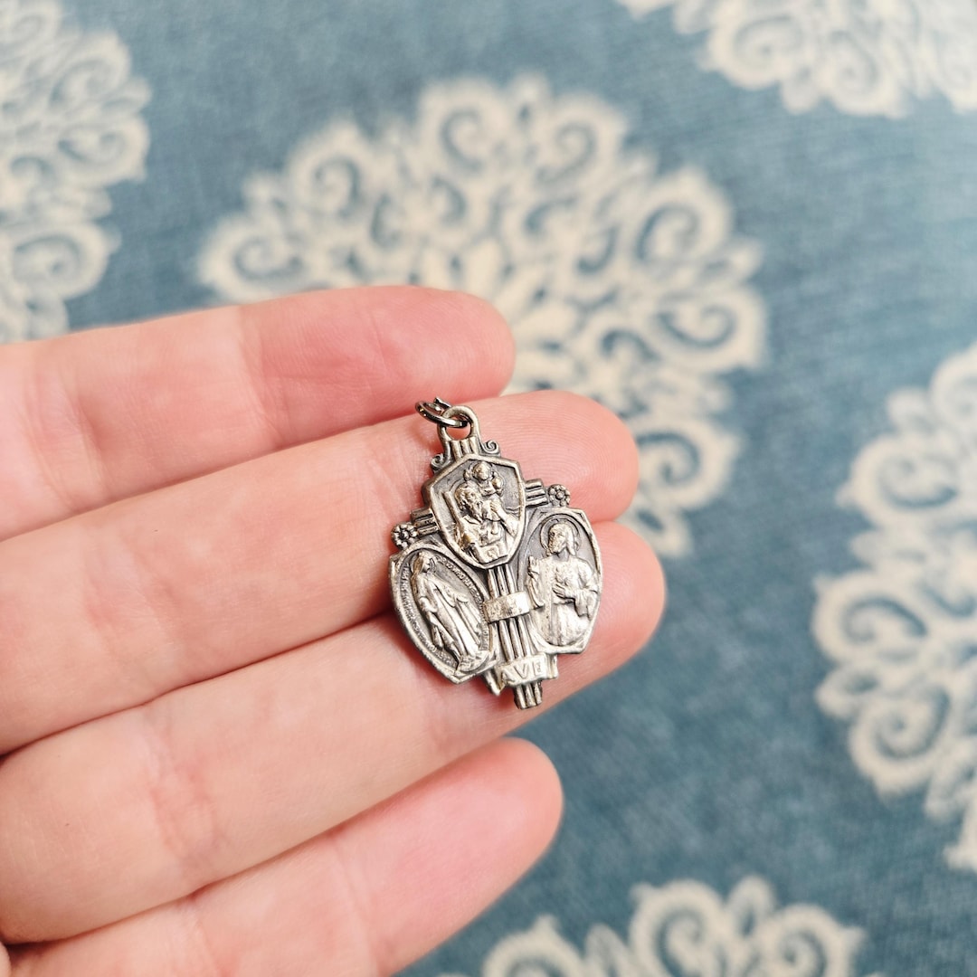 Vintage 3-way St Christopher Jesus Christ Catholic Religious Protection ...