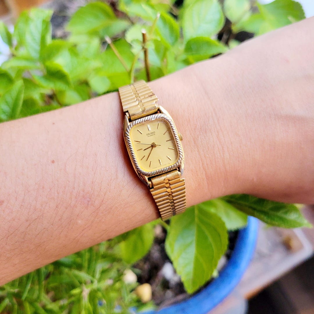 Vintage Seiko Quartz Classic Gold Womens Womans Square Rectangular Watch - Etsy