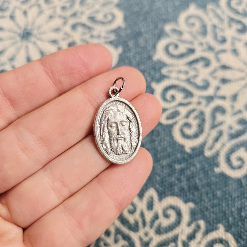 Vintage Silver Jesus Christ Medal Medallion Pendant - Etsy