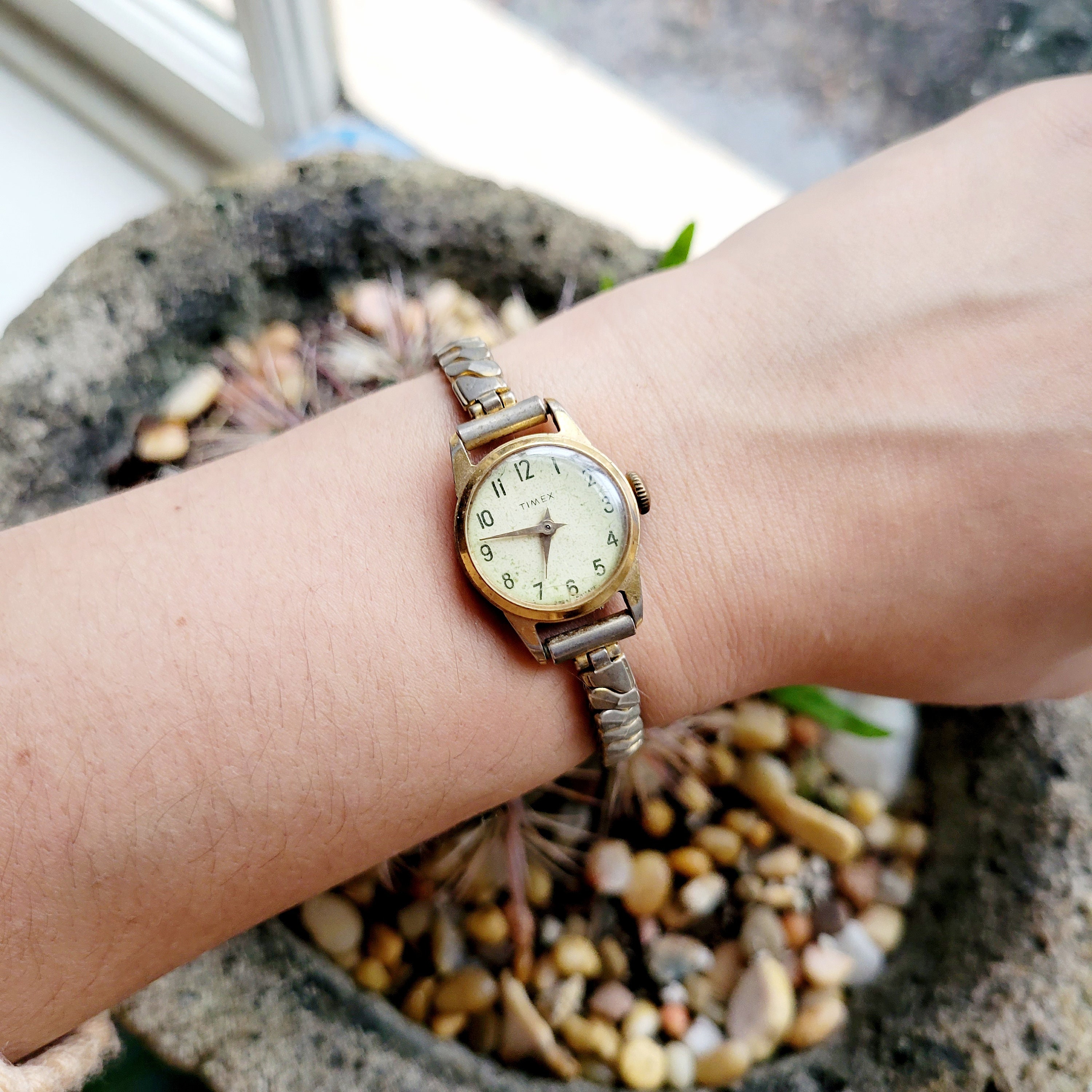 Vintage Timex Silver & Gold Classic Stretch Watch - Etsy