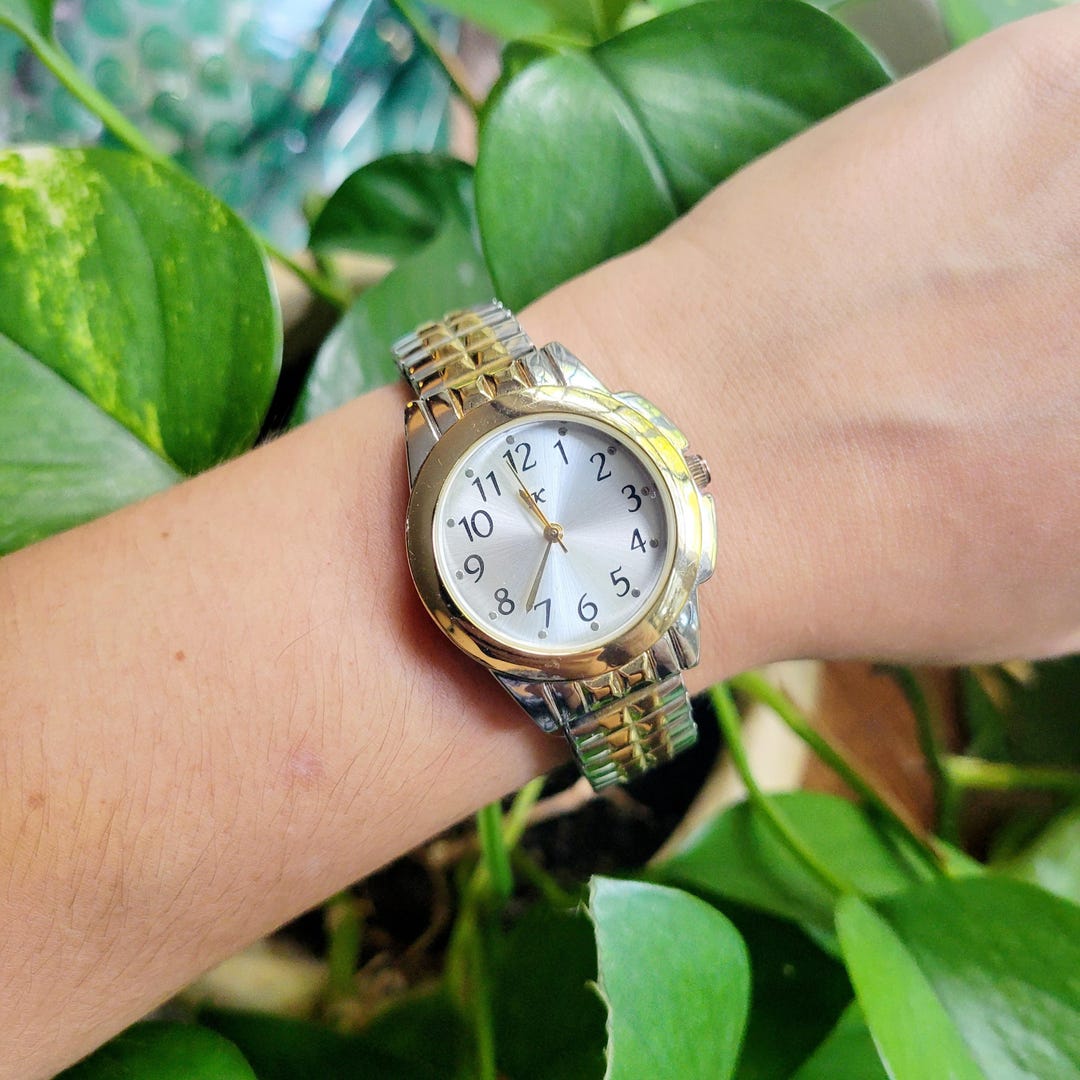 Classic Gold & Silver Stretch Watch - Etsy